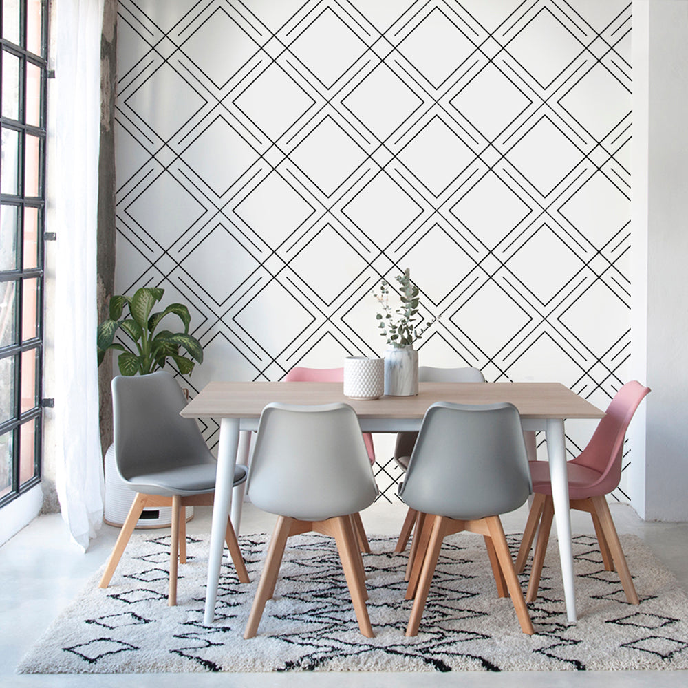 Lattice - Geometric Vinyl Wallpaper – Cleo Wallpaper